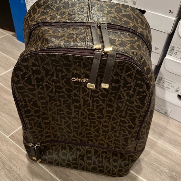 Calvin Klein | Bags | Calvin Klein Mens Logo Backpack Pvc Big Size ...